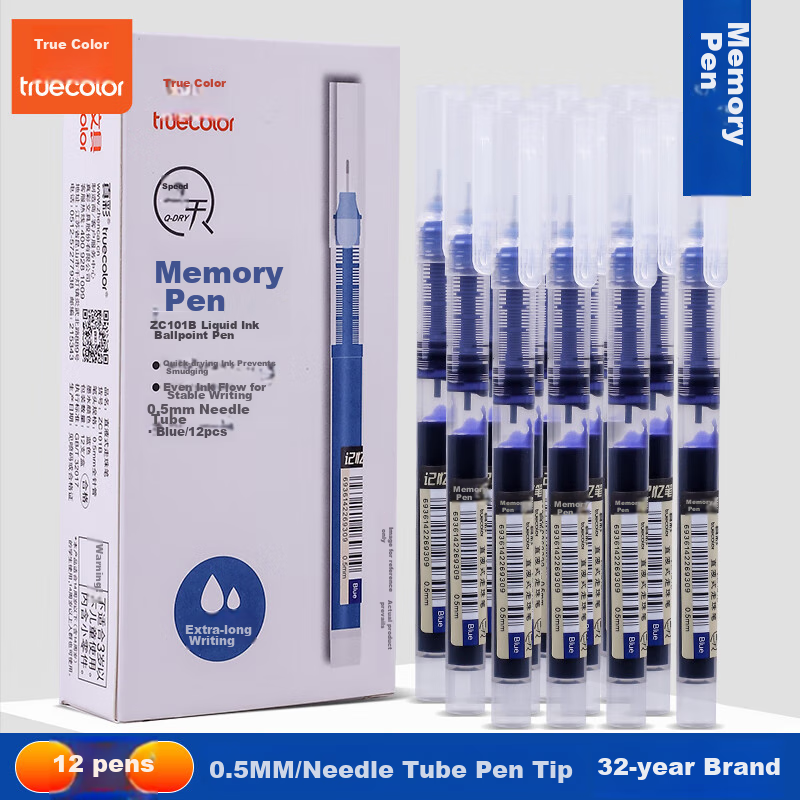 TRUECOLOR Gel Ink Pen 0.5mm Large Capacity Quick-drying Business Office Rollerball Pen Red Pen Student Stationery Medical Prescription Pen Water Pen
