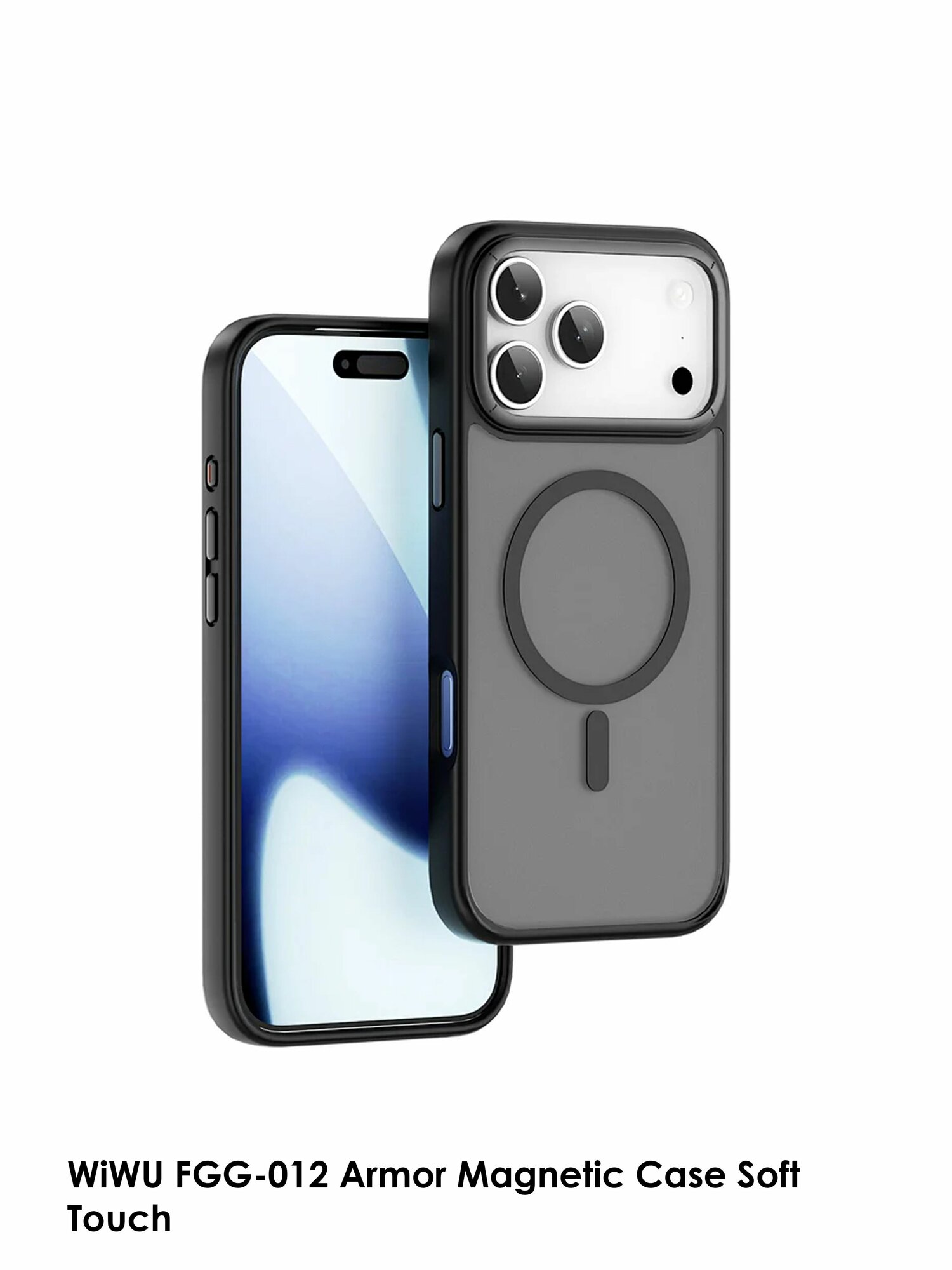 Чехол-накладка для iPhone 17 Pro , WiWU FGG-012 for iPhone 17 Pro , Armor Magnetic Case Soft Touch with metal buttons , черный