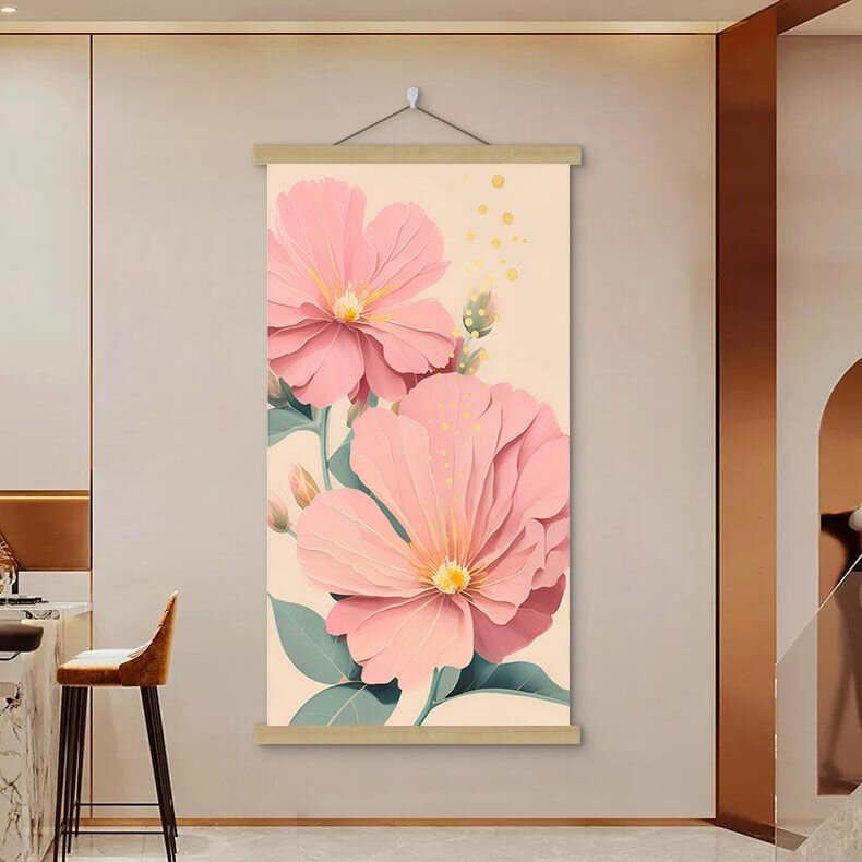 Кремовый стиль SG, декоративная картина для прихожей, тюльпаны, цветочный коридор, подвесная ткань, фоновая стена, настенное покрытие