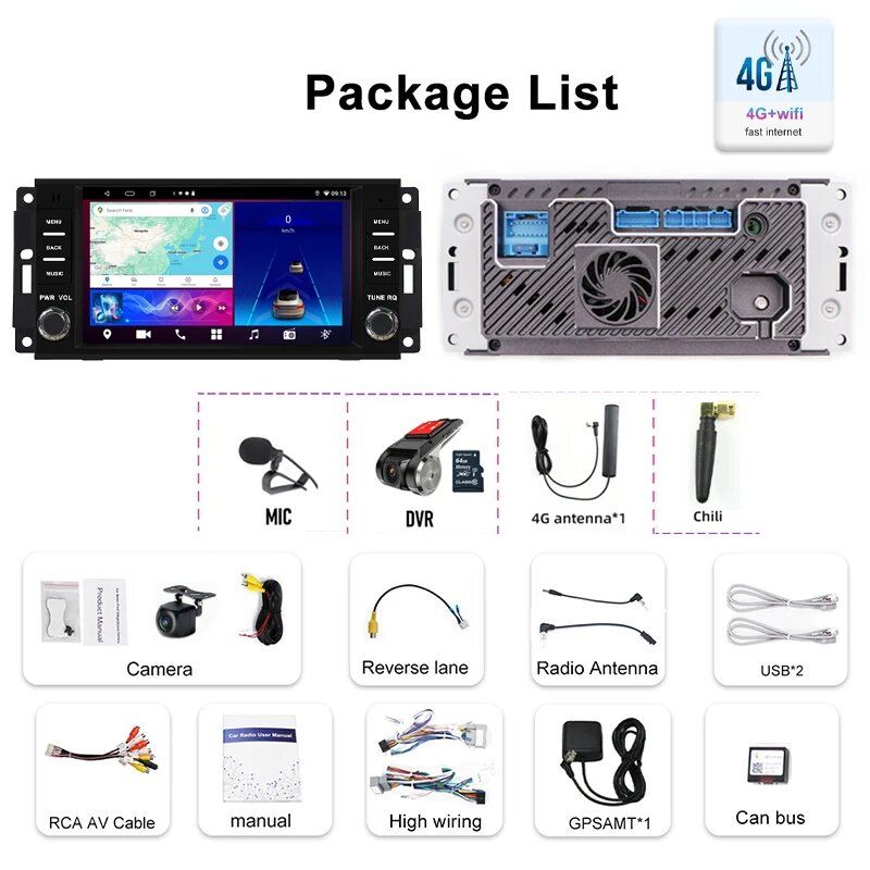 Android 15 Автомагнитола 7" Dodge Nitro 2007-2011, GPS, DVR, 8-128 SIM
