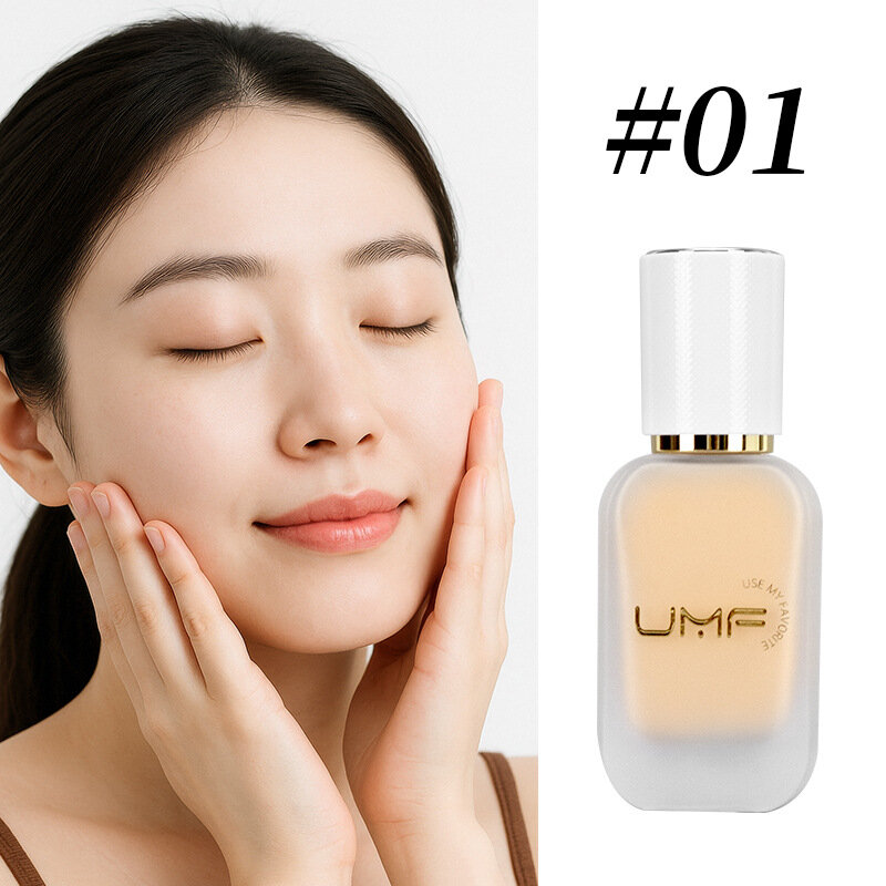 Европейская и американская трансграничная UMF-основа для макияжа с прозрачным и натуральным увлажняющим эффектом для сухой и жирной кожи, осветляющая, маскирующая, стойкая, мягкая, нежная и хорошо прилегающая жидкая основа для макияжа.