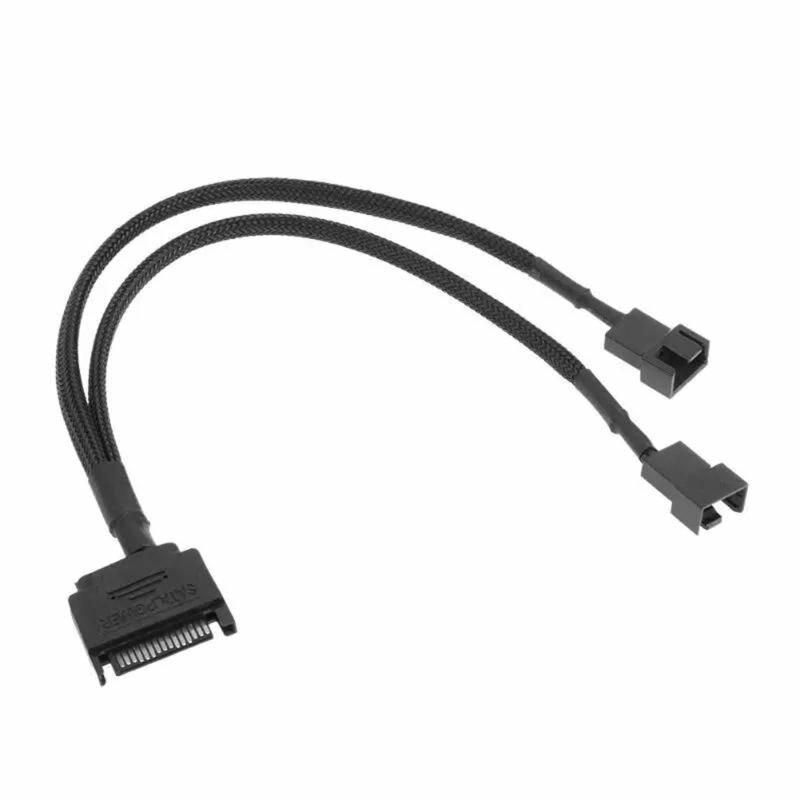Кабель адаптер SATA 15-Pin Male - 3 Pin/4 Pin для вентилятора, 2