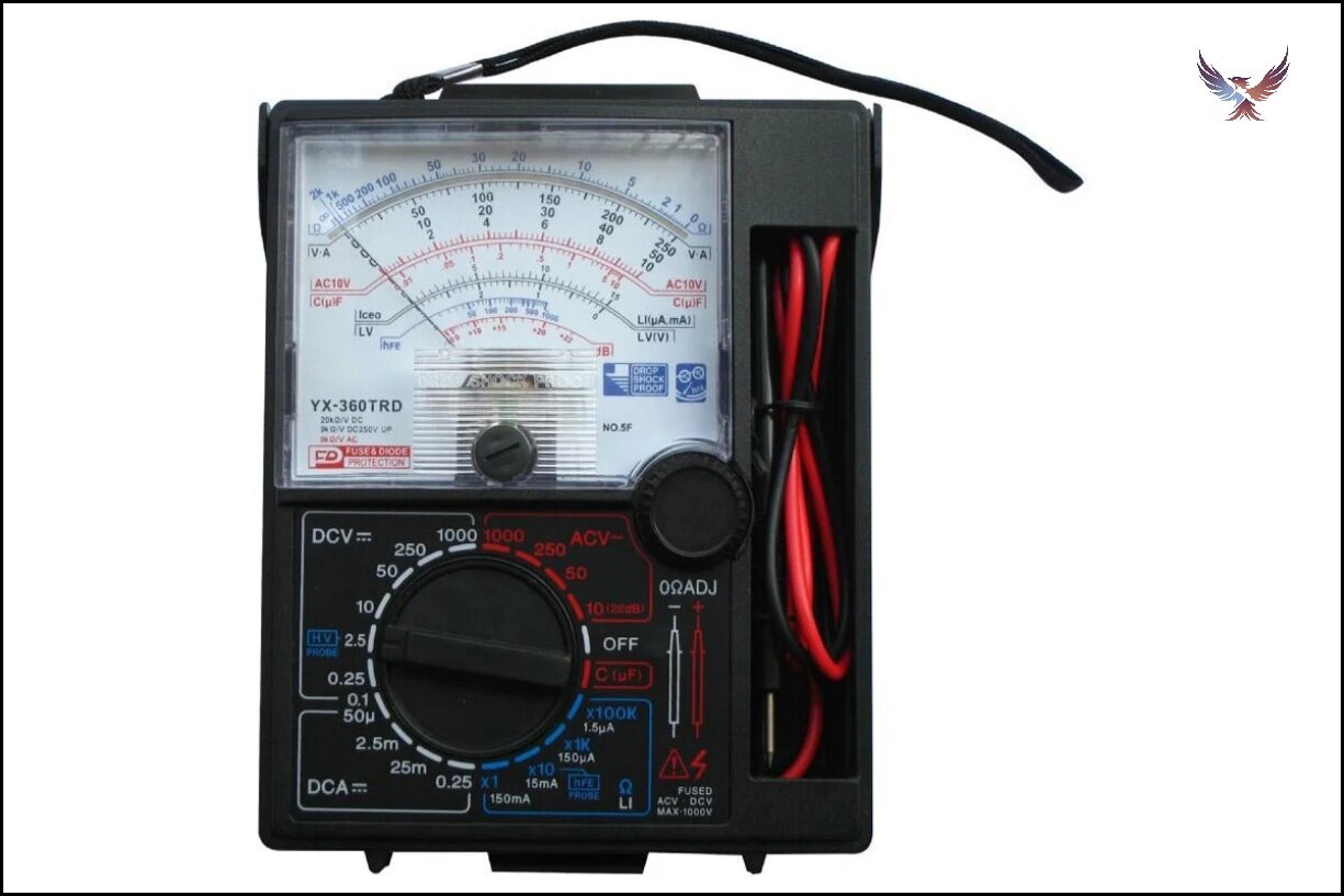 Стрелочный мультиметр YX360TRD , защита от перегрузки, аналоговый, питание от АА