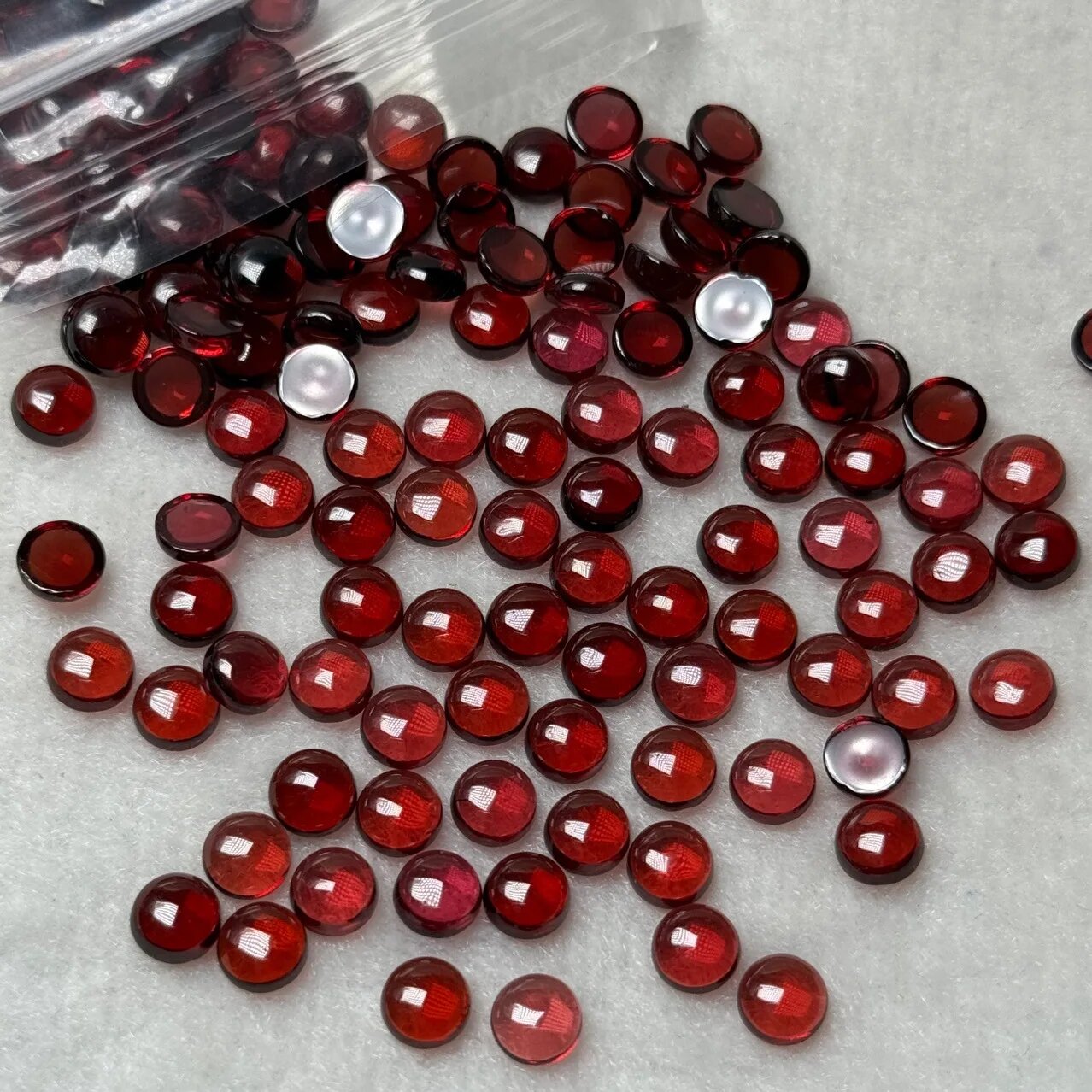 Оптовая продажа, 10 шт./лот, бусина из натурального красного граната 2,5 мм, 3 мм, 4 мм, 5 мм, 6 мм, круглый полудрагоценный драгоценный камень, кабошон, кольцо для ювелирных изделий