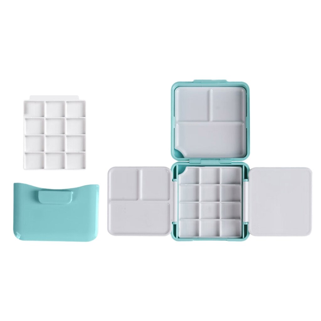 Палитра Акварельных Красок с Мойкой для Кистей 12 Луночная Складная Коробка Для Палитры Для Акварели Масла Акрила Гуаши Красок