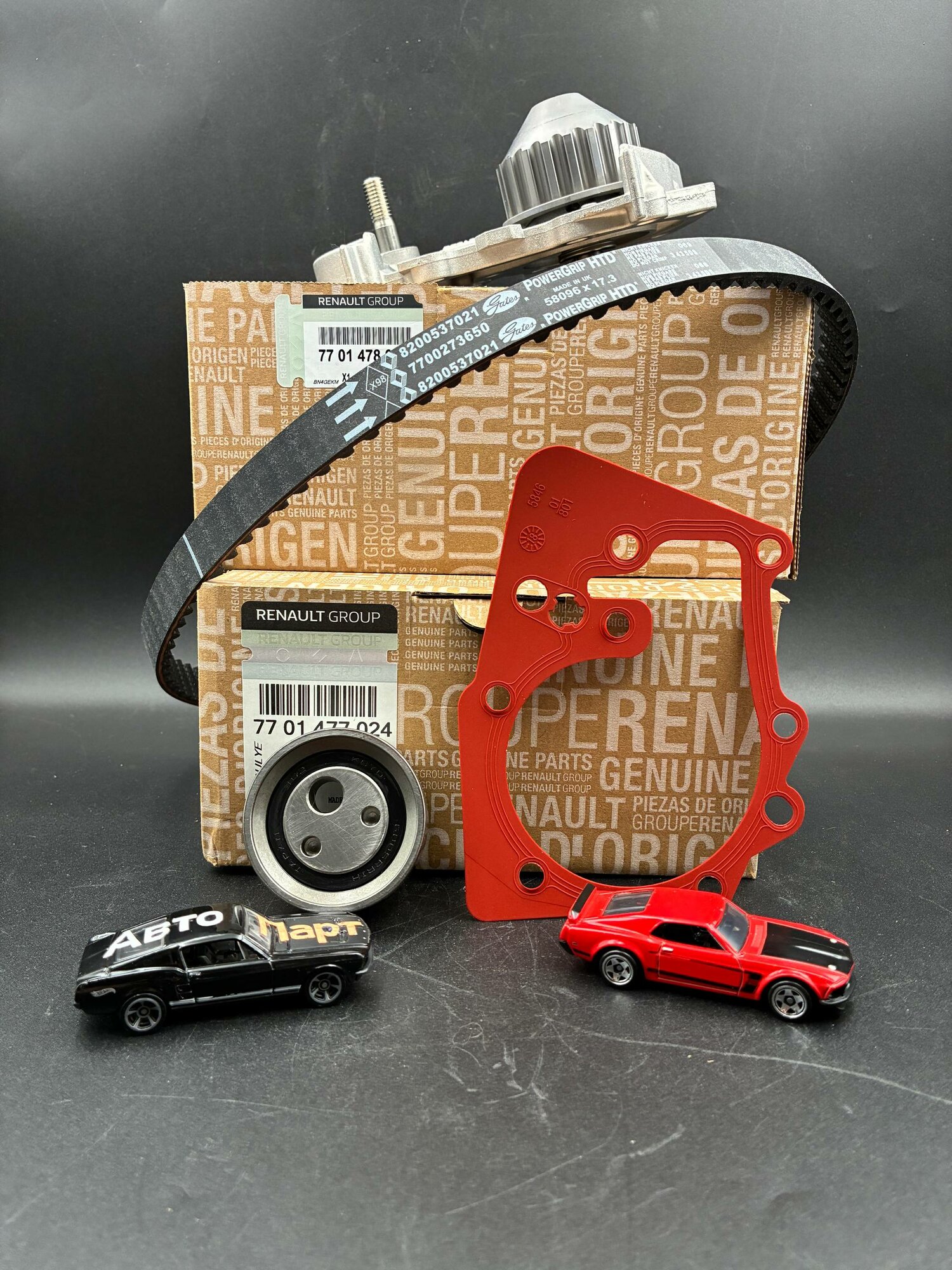 Комплект ГРМ с помпой подходит для: Logan Ларгус Sandero 1,4/1,6 8 кл. ДВС фаза 1 дорест. до 2009 г. в. Рено - артикул 7701477024/7701478018