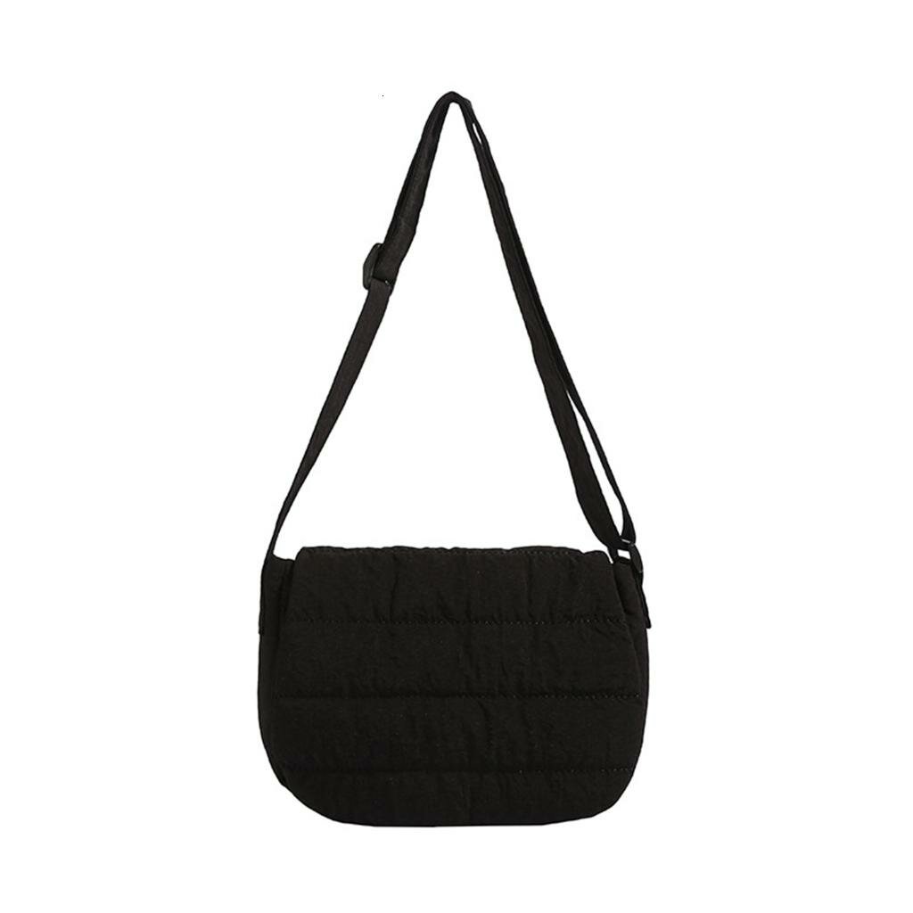 Кроссбоди женская из хлопка с утеплителем, Черный