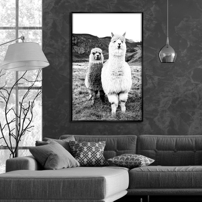 Juding индивидуальная поставка Amazon AliExpress Черно-Белая овца холст живопись декоративная живопись коммерческое