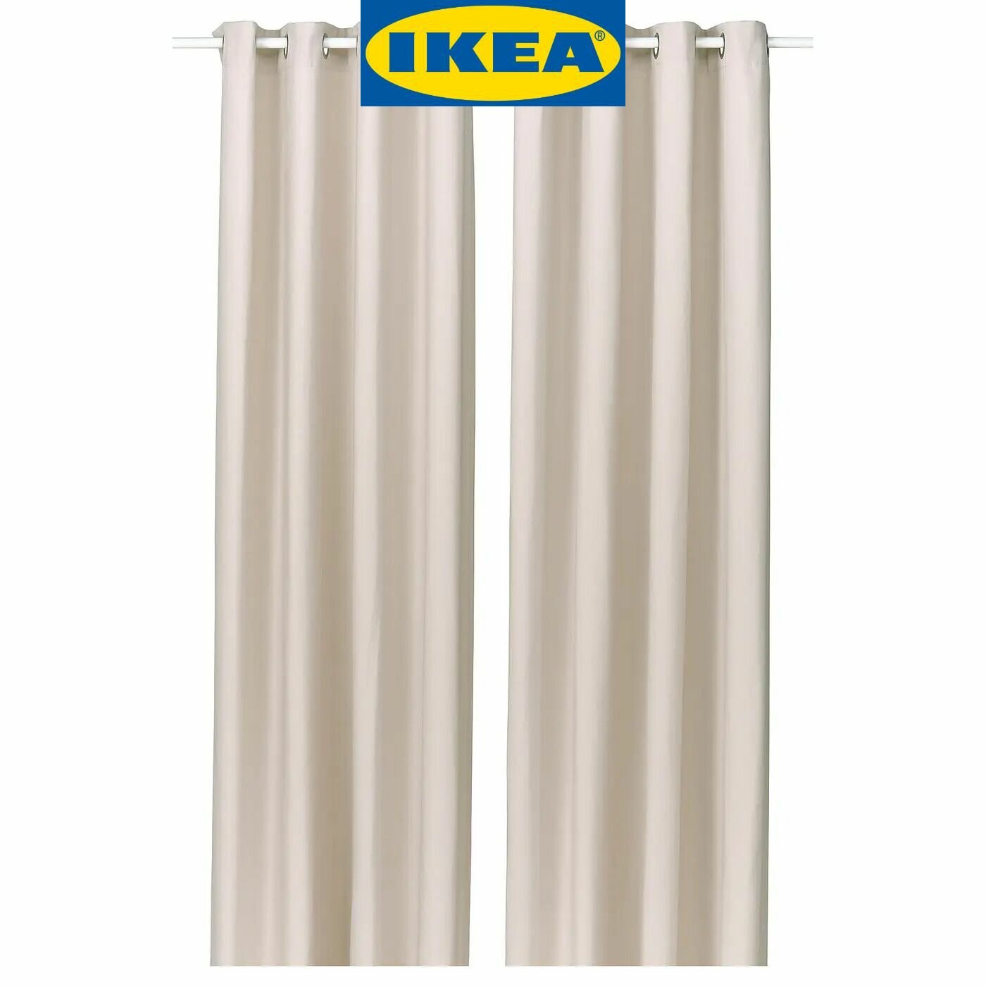 Икеа ГинстонШторы, 2 шторы, бежевый цвет / с отверстиями, 145x250 сммодель
