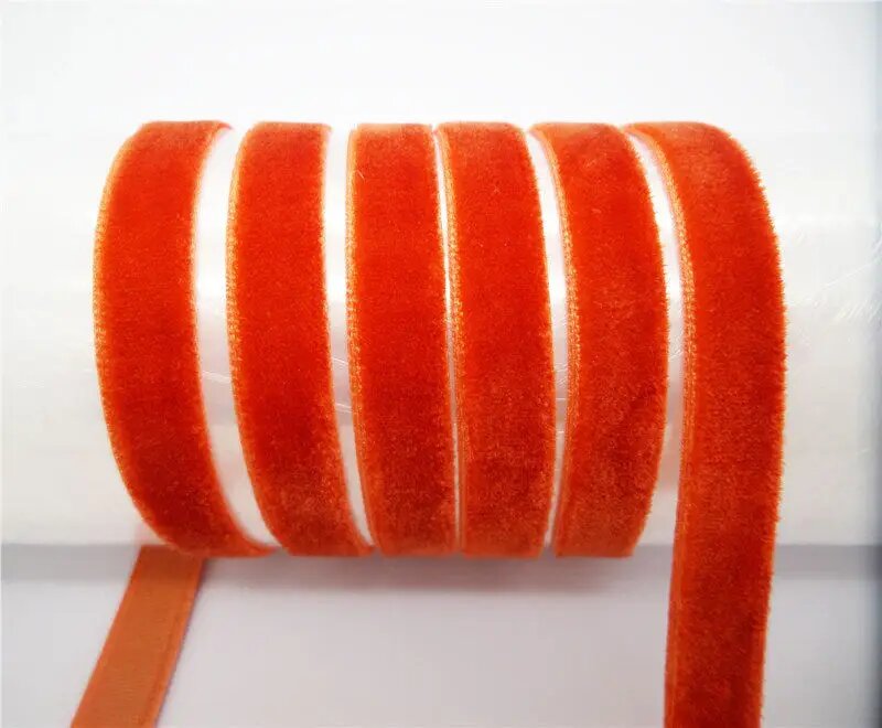 Бархатные ленты для рукоделия, 5 ярдов, разные цвета orange