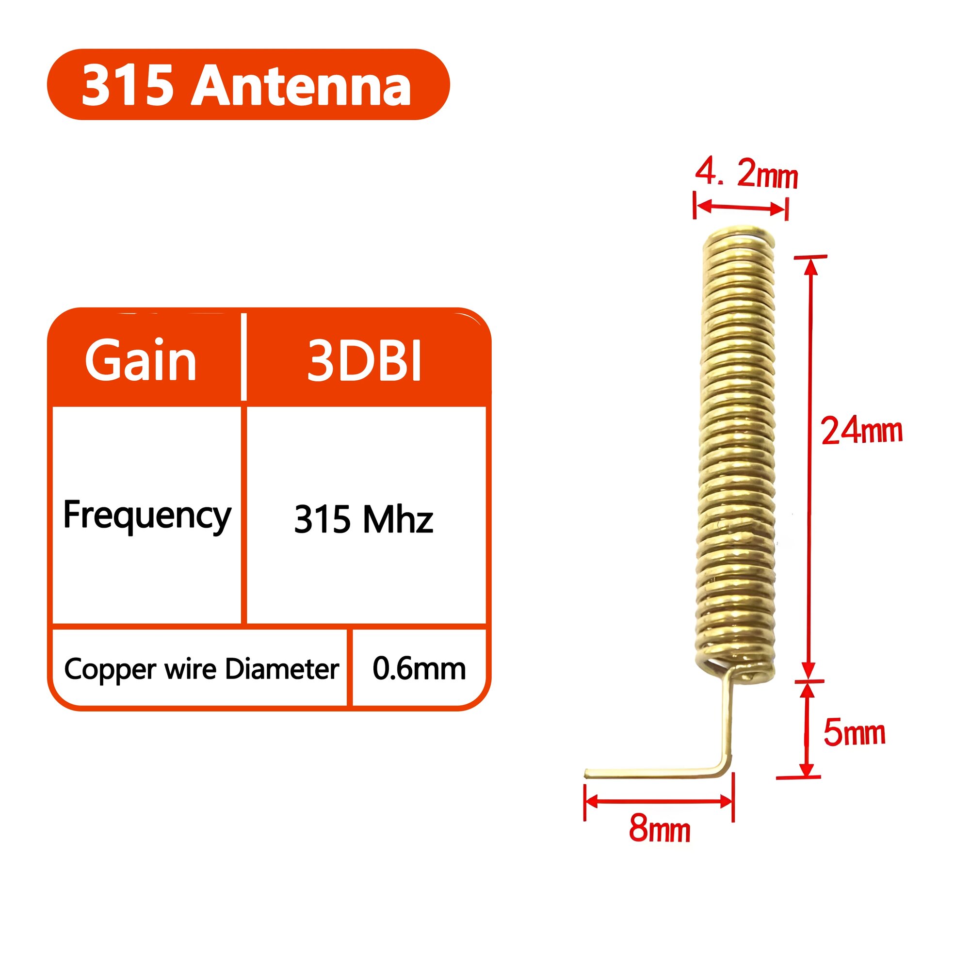 Двухдиапазонная пружинная антенна DARZOOM 433/470/315 МГц