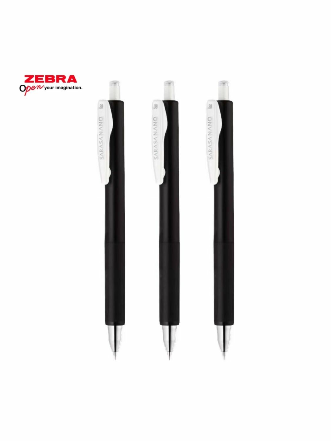 Ручка гелевая Zebra SARASA NANO JJXZ72, черный чернила 0,38мм 3 шт