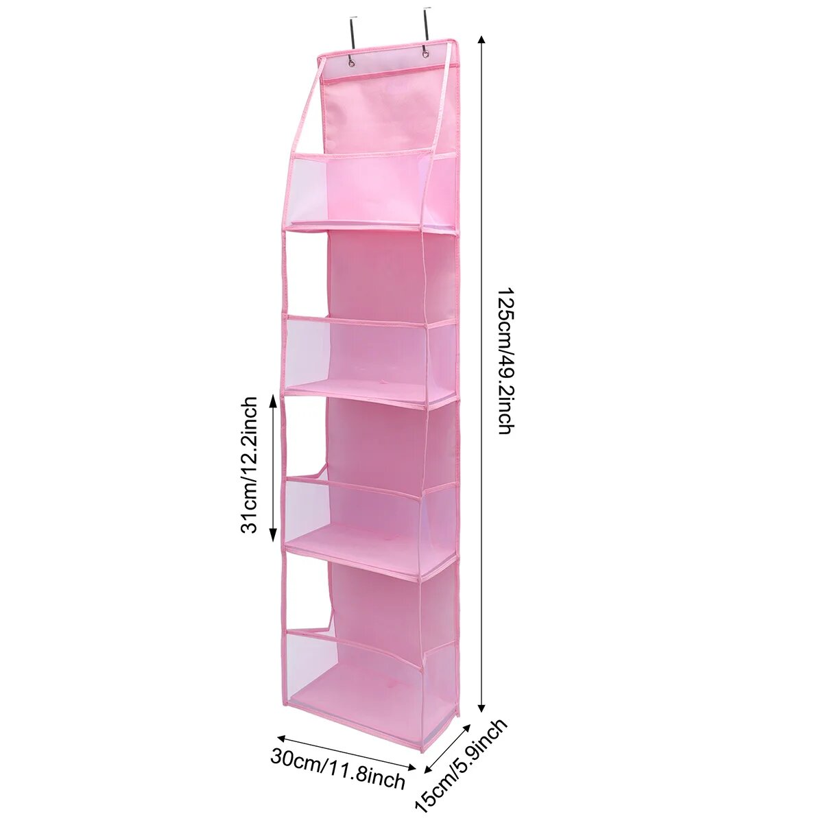Подвесной органайзер для волос, игрушек и аксессуаров Pink 4 Layers