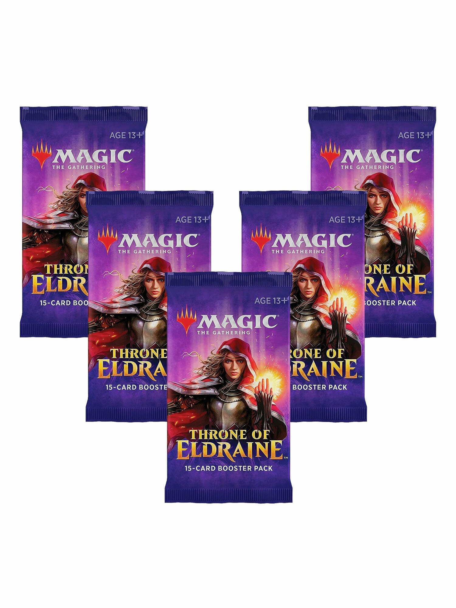 Magic The Gathering 5 бустеров MTG издания Throne of Eldraine на английском