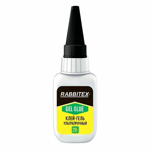 Клей-гель секундный суперклей ультрапрочный, максимальный объем, 20 грамм, RABBITEX, 609804
