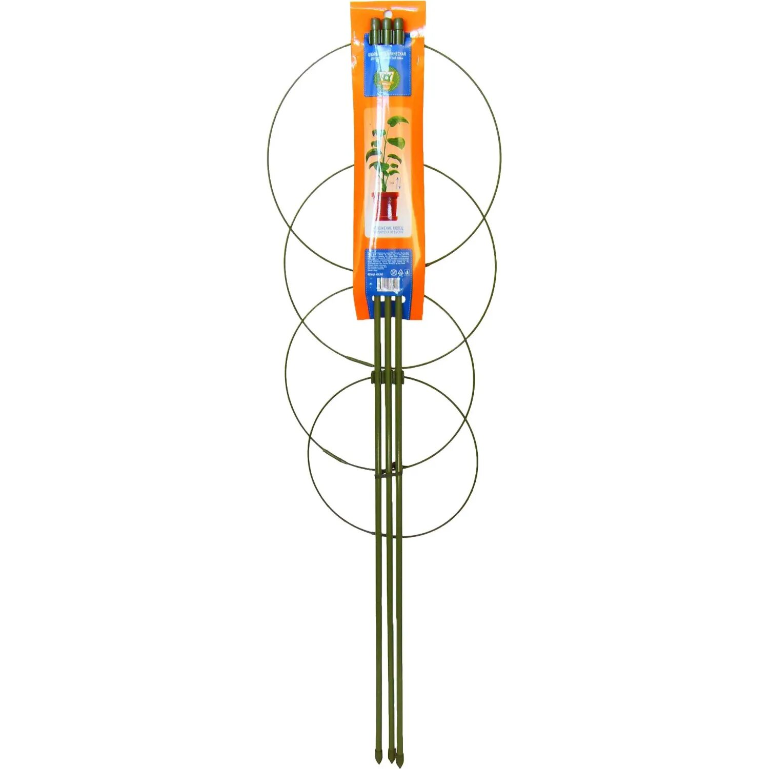 Опора для растений Круглая (4 кольца) металл h90см 466340