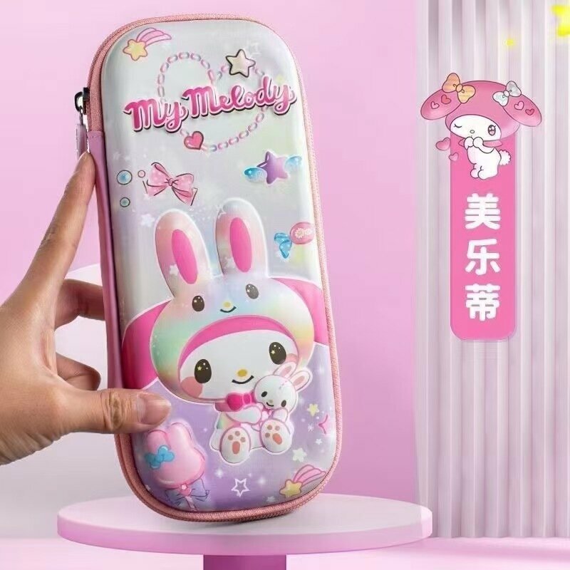 Пенал Hello Kitty Kuromi Sanrio, откидная планка, фиолетовый, для девочек