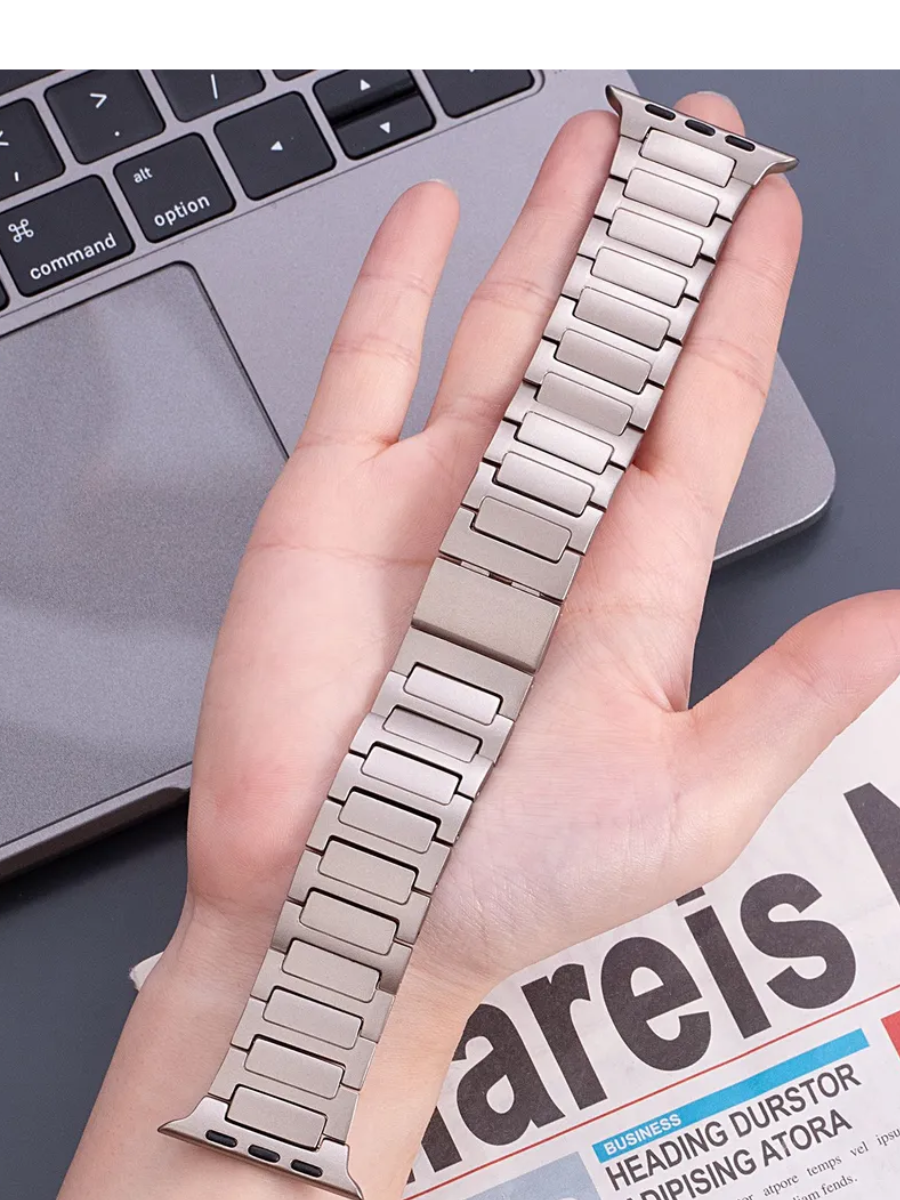 Ремешок для часов Apple Watch 42/44/45/46/49 металлический, серебристый