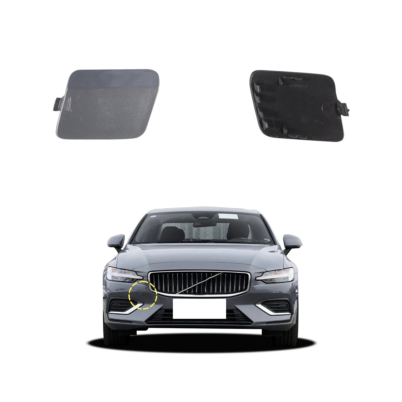 Крышка фаркопа Volvo S60 V60 2020-2023, Flash Silver Grey