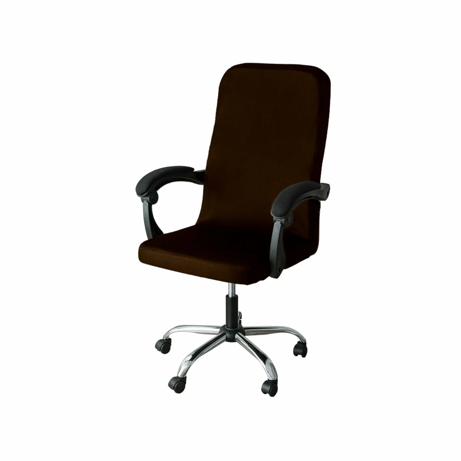 LAMIRO Чехол для кресла, мягкий тканевый, моющийся, противоскользящий, для офисных и домашних кресел, темно-коричневый, размер S.