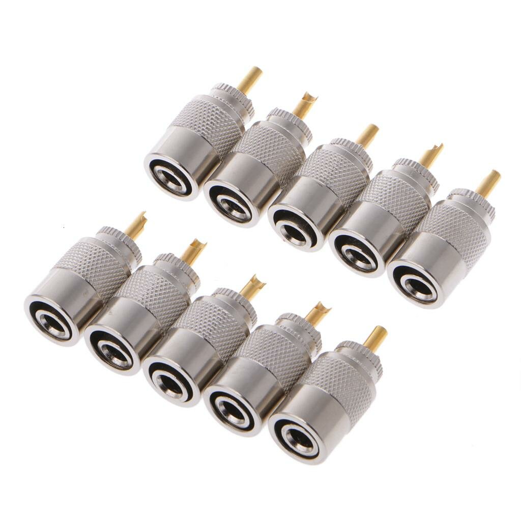 10 Pcs UHF PL-259 Male Solder RF Connector Plugs For RG8X Coaxial Coax Cable