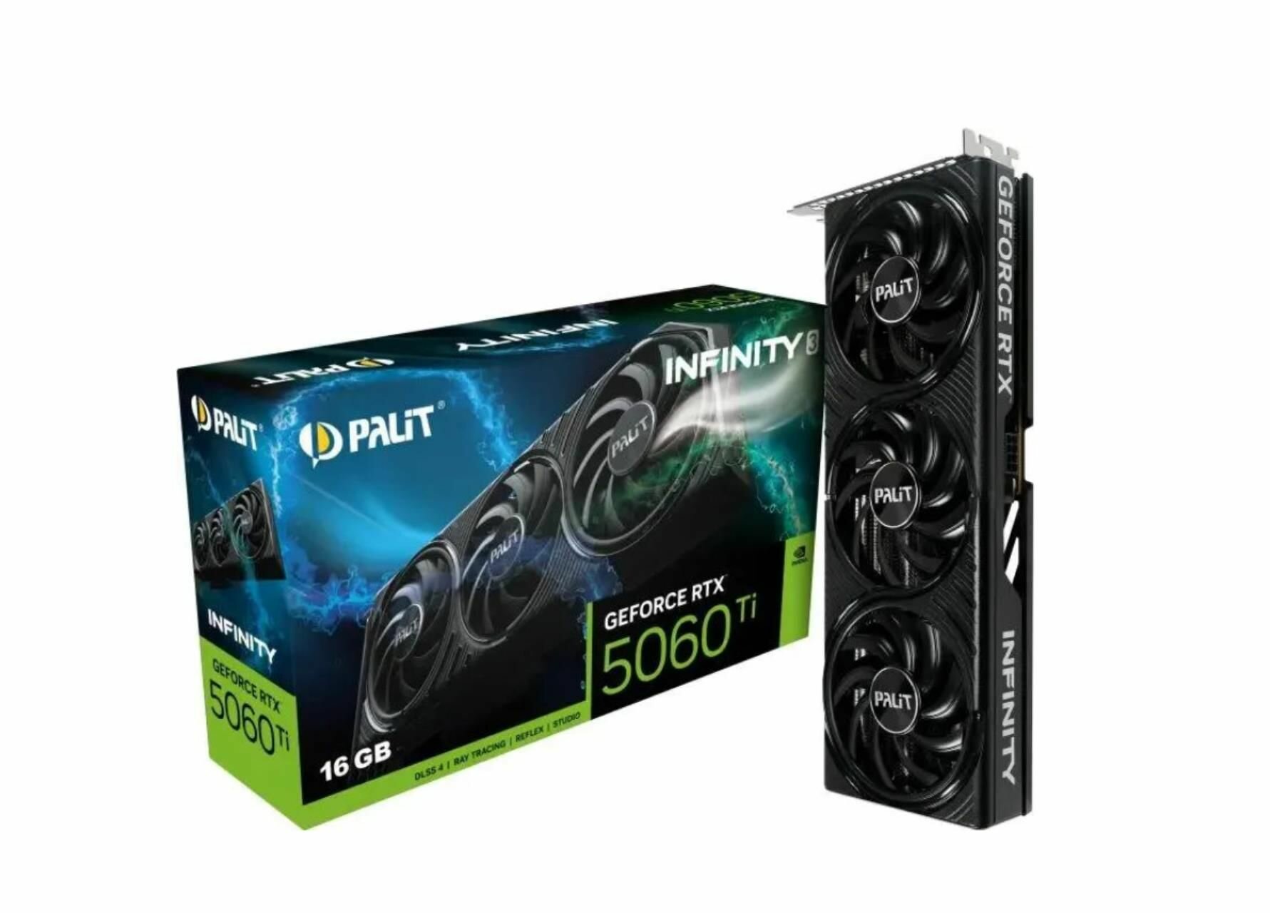 Видеокарта Palit PCI-E 5.0 PA-RTX5060Ti INFINITY 3 NVIDIA GeForce RTX 5060TI 16Gb 128bit GDDR7 2407/