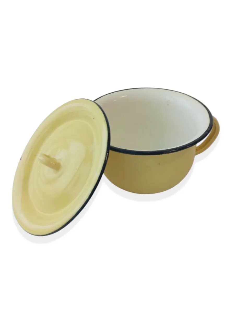 Эмалированный горшок с крышкой