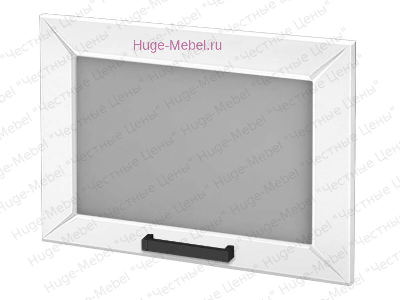 Кухонный фасад Ф-86 холст белый (Альфа) Huge Mebel . Ширина 596 Высота 354. Кухонные фасады