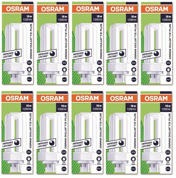 Лампа OSRAM DULUX T/E 18W/21-840 PLUS GX24q-2 - (10 шт.)