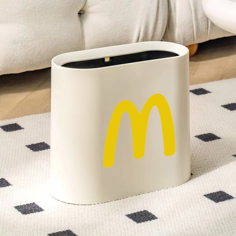 Мусорное ведро mcdonalds home, 10 литров, овальное, белое, пластик