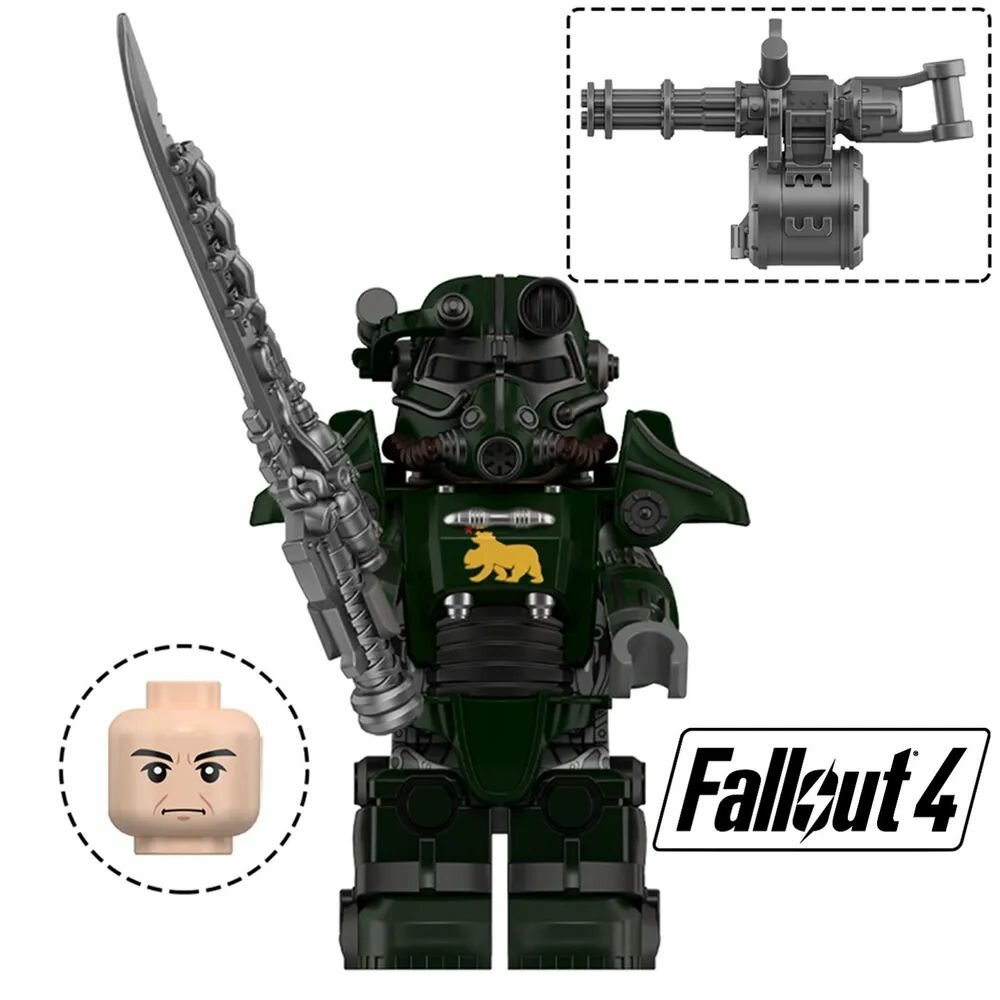 Конструктор, Fallout: Т-45 Силовая Броня, сборная фигурка. Коллекционная минифигурка из видеоигры, совместимы с легo конструкторами