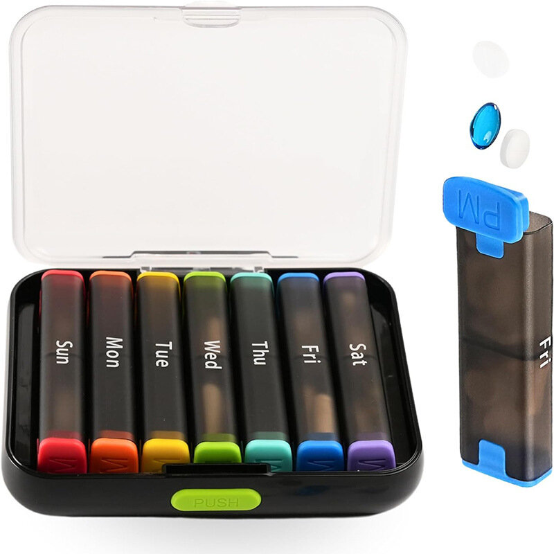 Японский стиль коробка для таблеток, органайзер на семь дней в неделю, хранение лекарств, портативная маленькая коробка для ежедневных приемов пищи