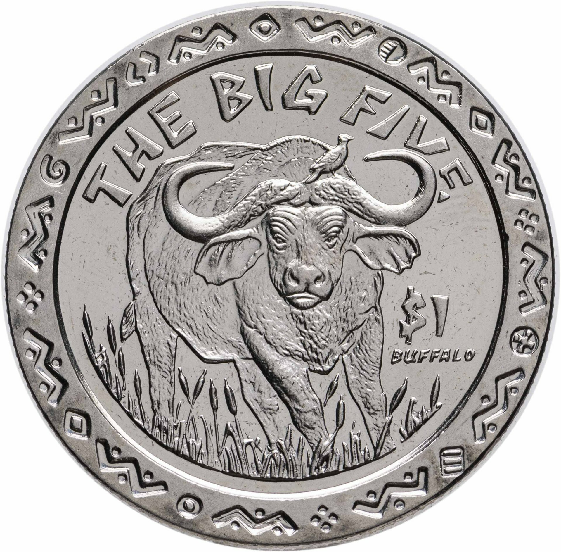 Сьерра-Леоне 1 доллар dollar 2001 "Большая африканская пятёрка - Африканский буйвол", Мельхиор медь-никель, в сохранности BUNC