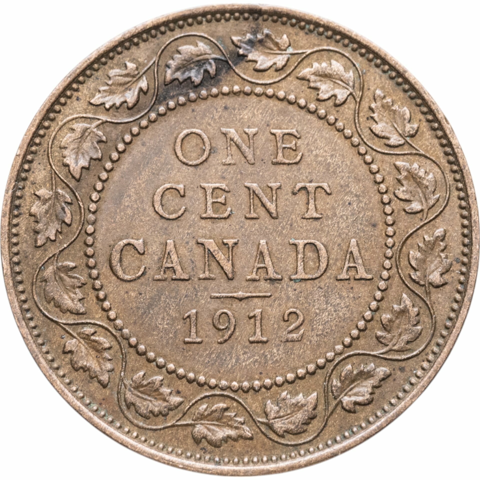 Канада 1 цент cent 1912, Бронза, в сохранности XF