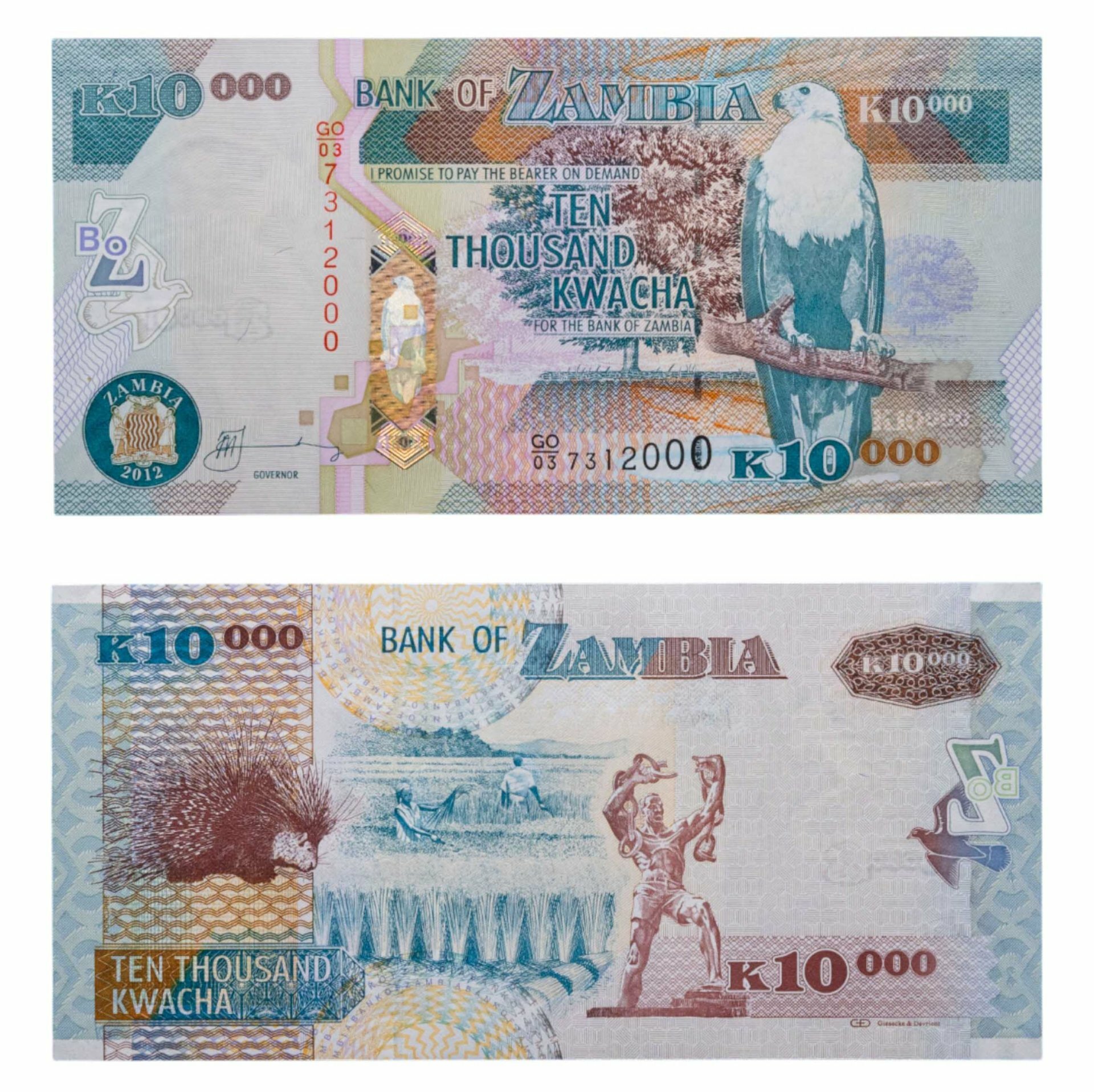 Замбия 10 000 квача 2012