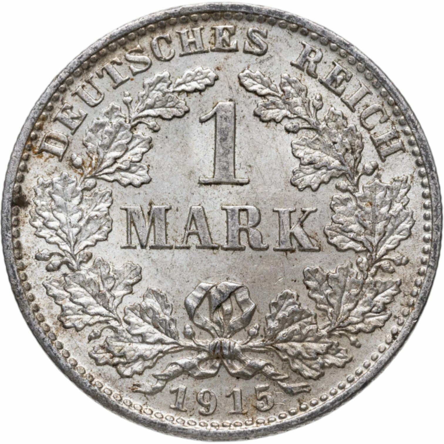 Германия 1 марка 1915 Знак монетного двора: "D" - Мюнхен, Серебро 900, в сохранности AU-UNC