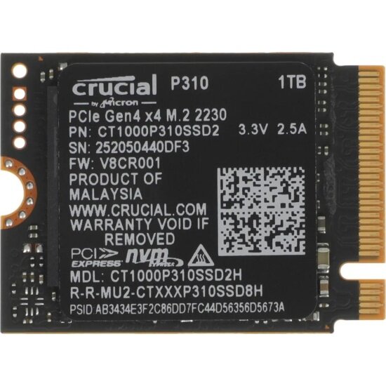 SSD диск M.2 2230 Crucial P310 PCIe 4.0 x4 1TB (CT1000P310SSD2)