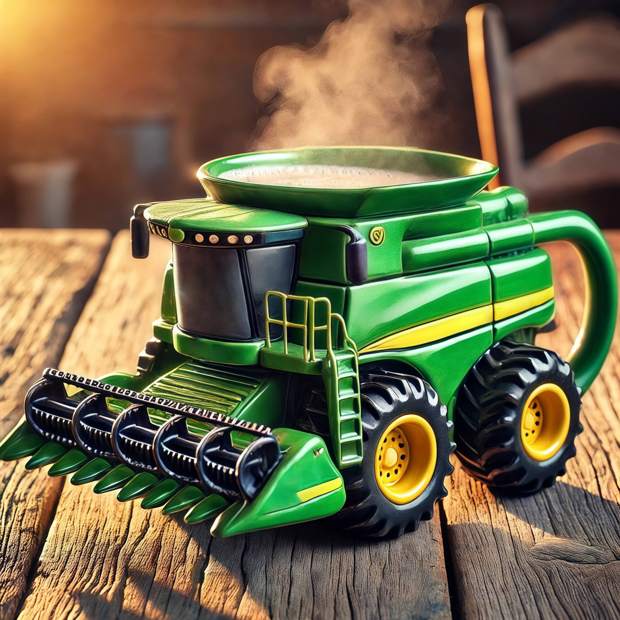 Декоративная чашка harvester, зеленая 3d кофейная чашка, оригинальный подарок для мужчин, украшение стола
