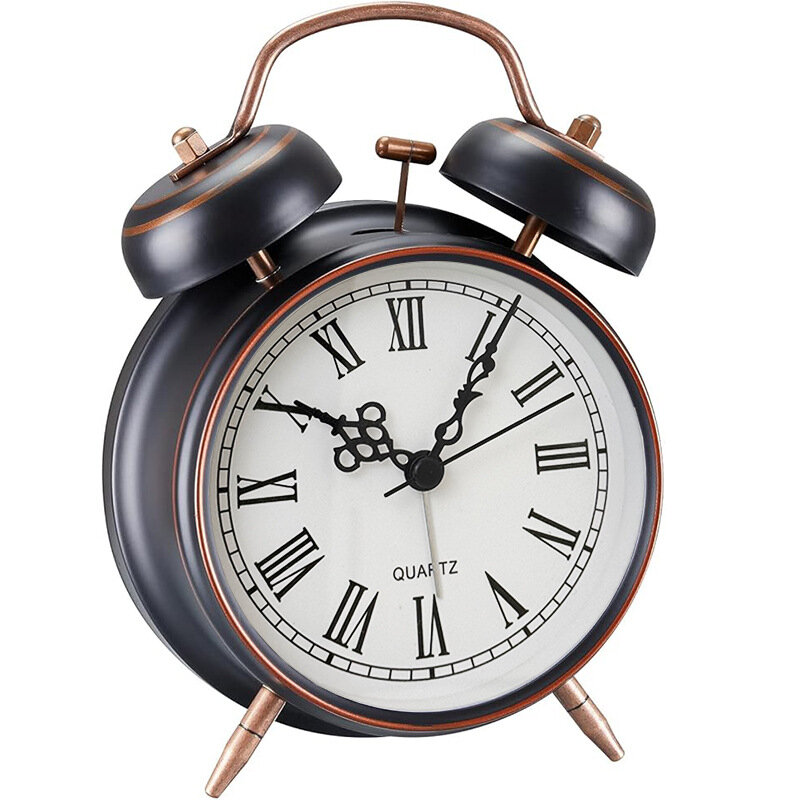 Европейский ретро будильник, бесшумный, креативный, с римскими цифрами, механический, звуковой, для прикроватного использования