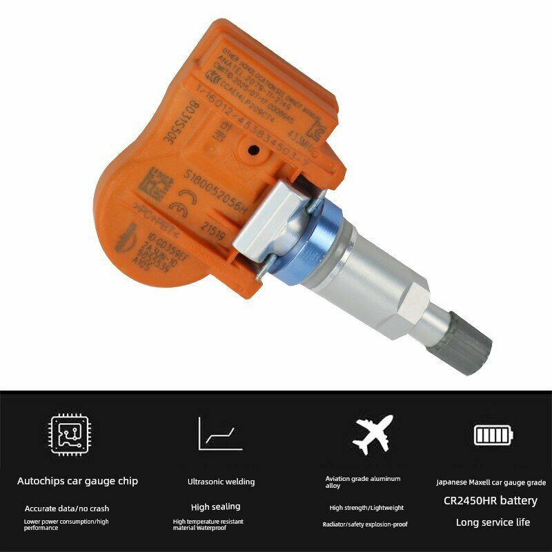 Одиночный датчик TPMS с батареей Maxell, OEM-качество, включает набор балансировочных колец Hofmann