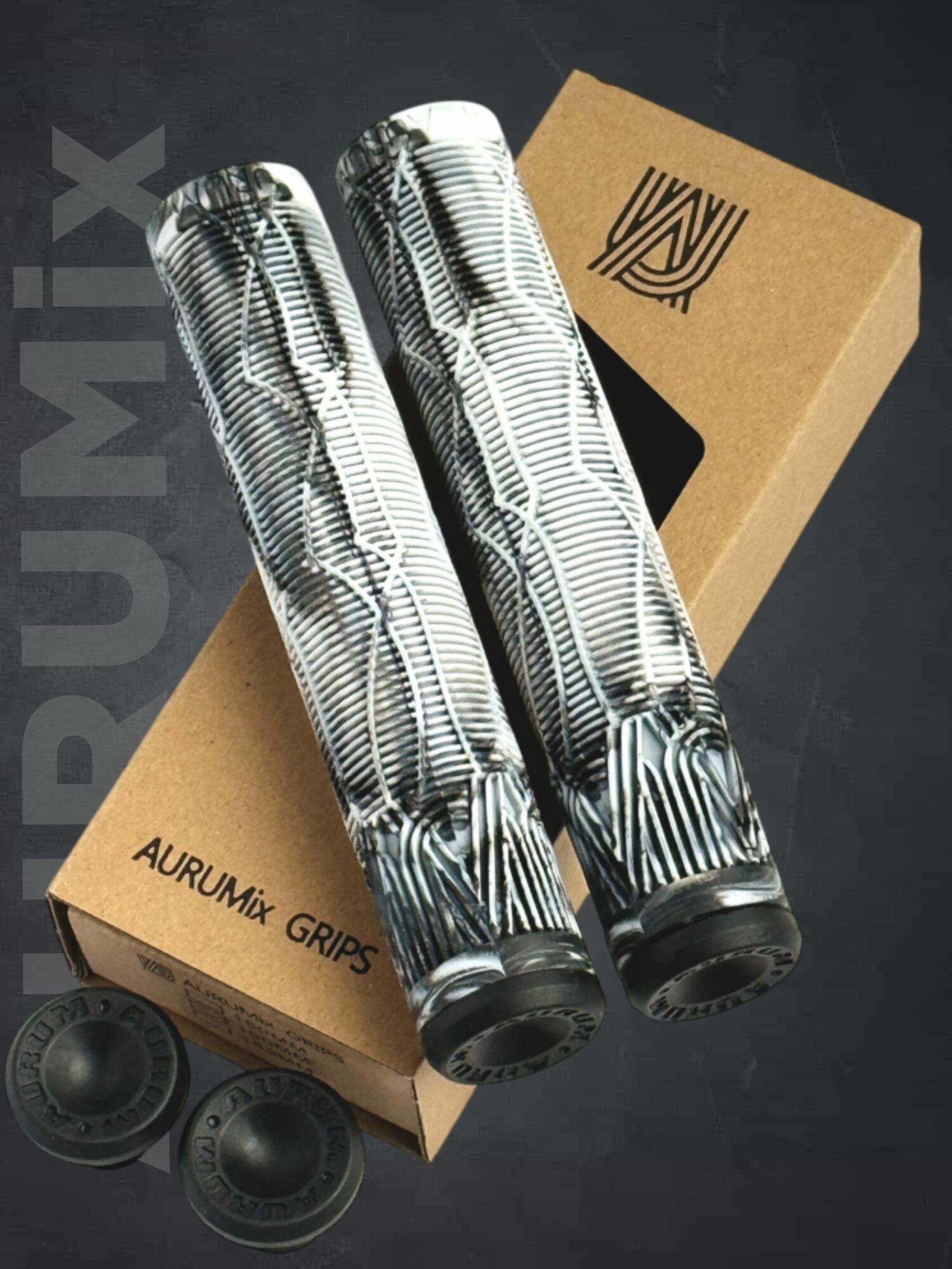 Грипсы для трюкового самоката AURUMix Classic 165 мм Белый/черный
