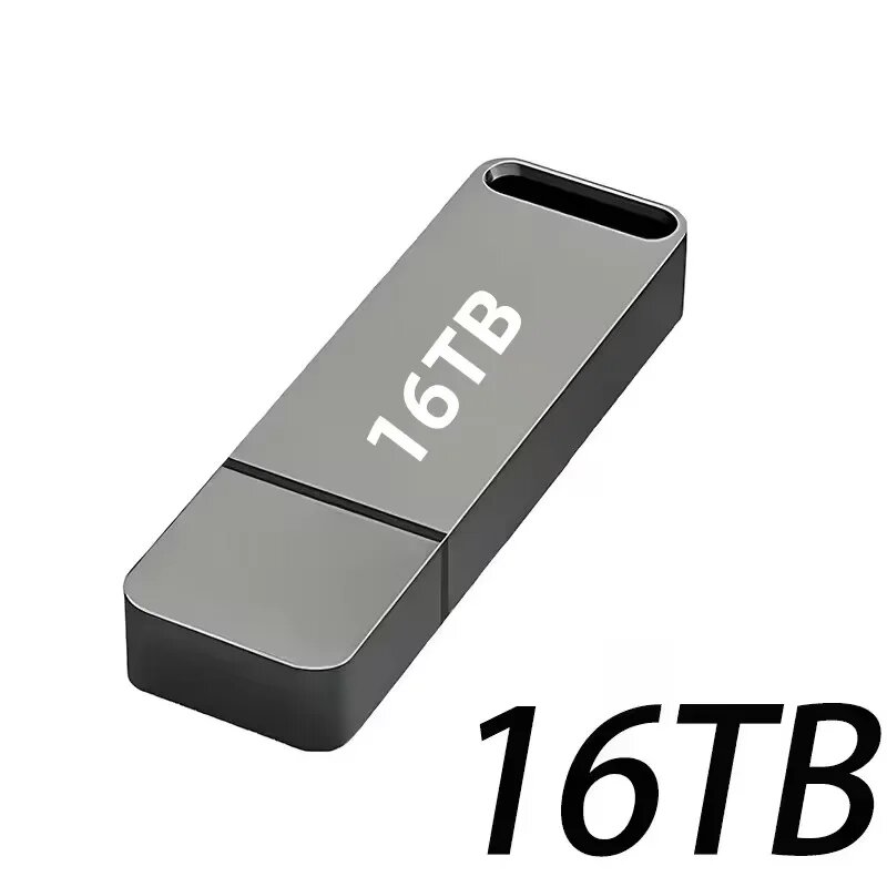 16 ТБ USB 3.2 металлический флэш-накопитель Grey 16TB
