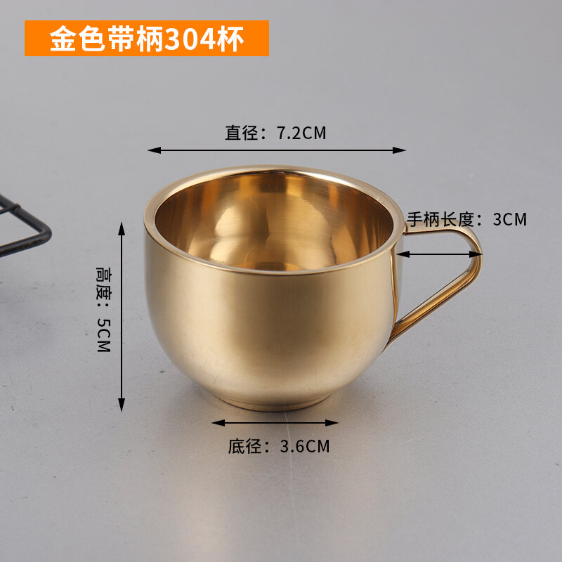 Мини 2 чашки для чая, детская чашка, чашка для воды с двойным слоем, две чашки с ручкой из нержавеющей стали 304, маленькая винная чашка с термоизоляцией