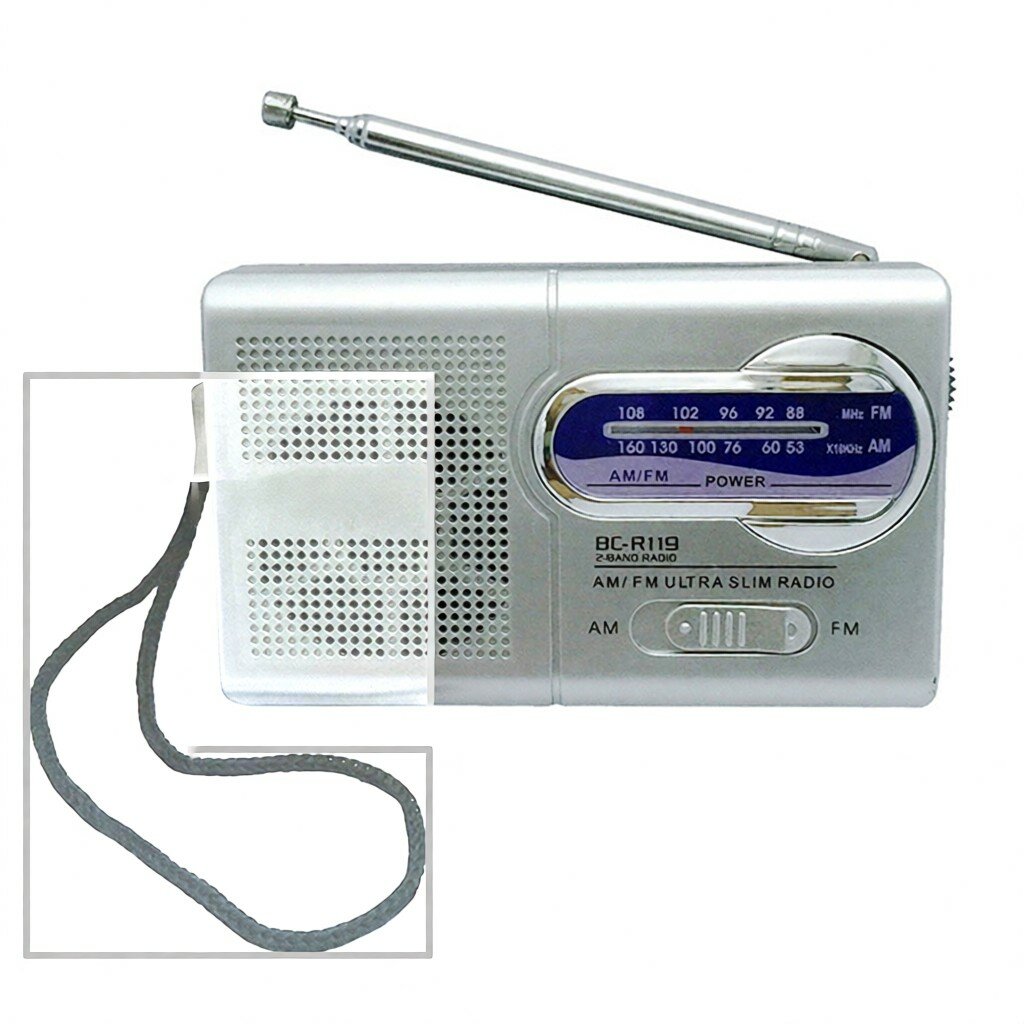 INDIN BC-R119 Приемник радиостанций AM/FM Двухполосный Мини Портативный Встроенный Колонка со Стандартным Разъемом На Наушники 3.5MM Серый Серебристый