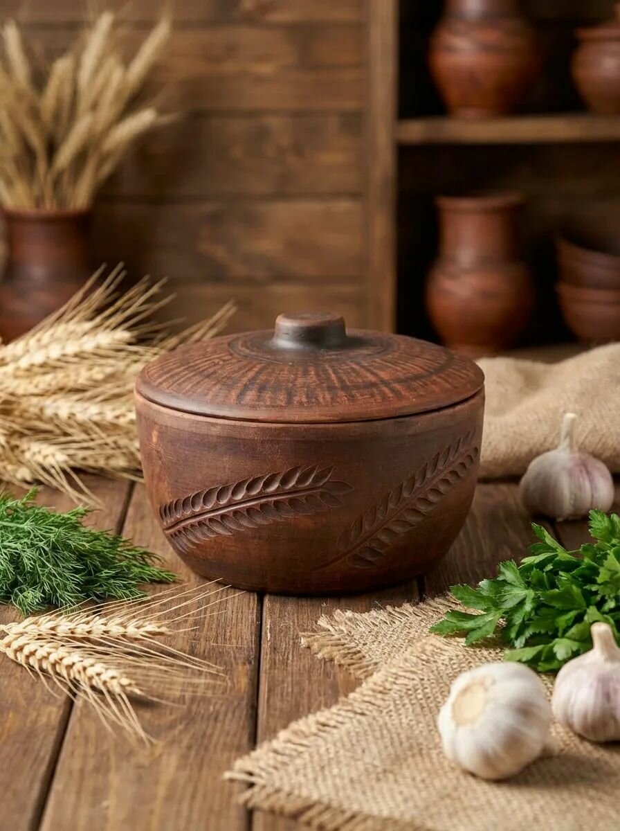 Кастрюля 2,5л красная глина