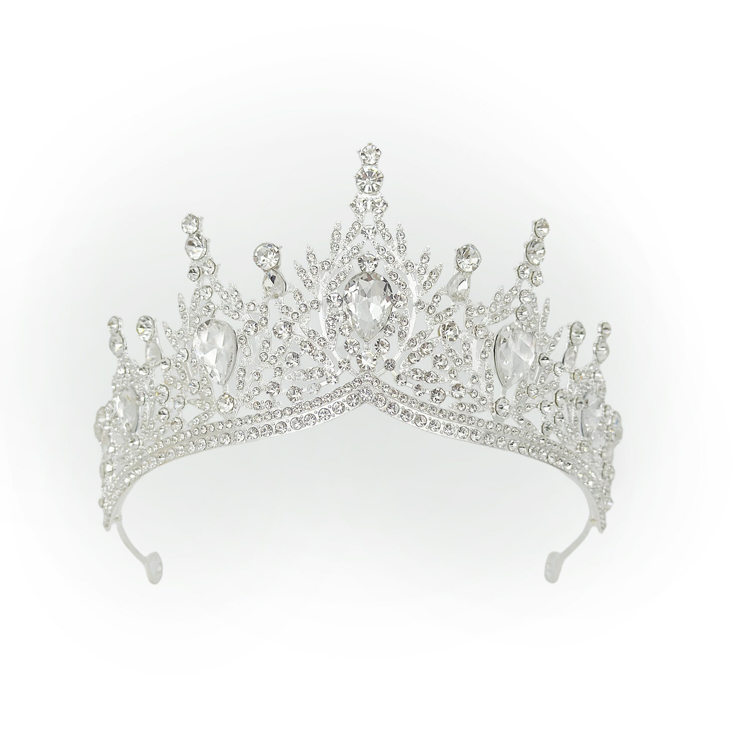 2025 Новый европейский и американский свадебный корона с ринestone, барокко, сплав, аксессуары для свадебного платья