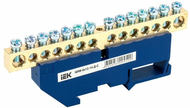Шина соединительная IEK нулевая на DIN-изоляторе, ШНИ-8х12-14-Д-С
