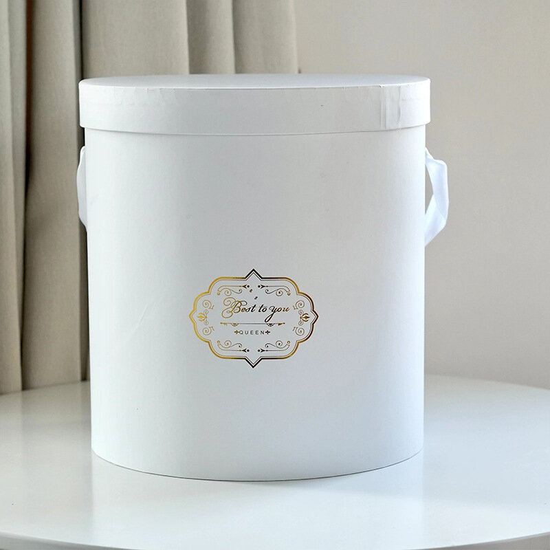 Набор из трех круглых цветочных ведер на День святого Валентина, белый, серебряная цветочная коробка, букет, цветочная композиция, подарочная коробка, упаковочные материалы для цветов