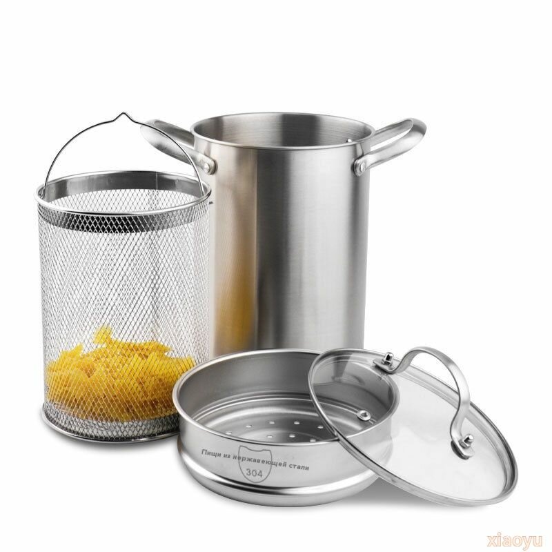 4 шт. макароноварка из нержавеющей стали, мультиварки-пароварки, 4 л суповая кастрюля с паровой решеткой, корзина для жарки макарон, спаржи, кухонная посуда-tzy