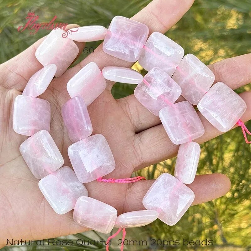 Каменные бусины jbyzbsm флюорит кварц родонит тигровый глаз 20 мм Розовый, Pink Quartz